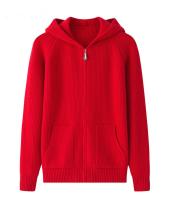 China Custom Embroidered 100% Cashmere Hoodie Sweater with Anti-Wrinkle Computer Knitted Design for sale