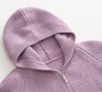 China Custom Embroidered 100% Cashmere Hoodie Sweater with Anti-Wrinkle Computer Knitted Design for sale