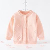 China Baby Girl Cute Floral Pattern Cardigan Sweater with Button Closure and Lightweight Wool for Spring for sale