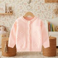 China Baby Girl Cute Floral Pattern Cardigan Sweater with Button Closure and Lightweight Wool for Spring for sale