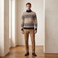 China 100% Merino Wool Men's Sweater Pullover with Breathable and Anti-Pilling Features for sale