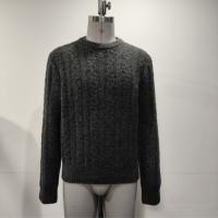 China Genea Men's Knitted Cable Sweater High Neck Pullover with Anti-Pilling Thick Wool Nylon Blend for Winter for sale