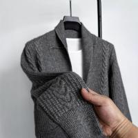 China Men's Thick 30% Wool Cable Knit Cardigan Sweater Japanese-Style Retro Twist-Pattern V-Neck for sale
