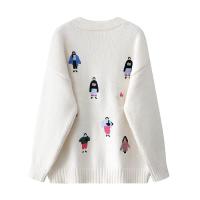 China Women's Knit Cardigan with Anti-Pilling Breathable 12 GG V-neck Casual Sweater for sale
