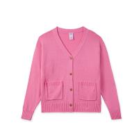 China Women Winter Vietnam Cable Knit Cardigan 100% Acrylic Anti-Wrinkle Thick 380-580g Casual V-Neck Sweater for sale