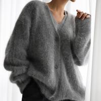 China Women's Cashmere Wool Cardigan with V-Neck and Anti-Pilling Long Sweater Knitwear for sale