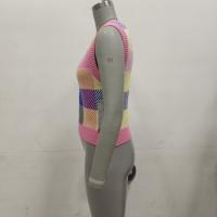 China Custom 100% Cotton Anti-shrink Knitwear Vest for Women with 7 GG Knitted Sweater for sale
