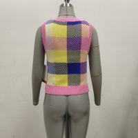 China Custom 100% Cotton Anti-shrink Knitwear Vest for Women with 7 GG Knitted Sweater for sale