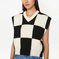 China Two-Tone Merino Wool Knitted Vest Breathable Anti-Wrinkle Casual Pullover for sale