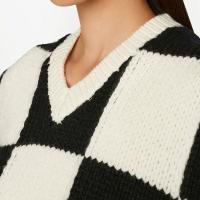 China Two-Tone Merino Wool Knitted Vest Breathable Anti-Wrinkle Casual Pullover for sale