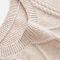China Solid Color Comfortable Ladies Cashmere Vest 40% Cashmere 60% Wool Breathable Anti-Wrinkle Knitted Twill Vest for sale