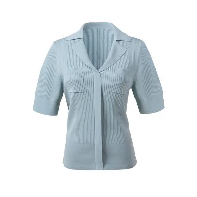 China Breathable Anti-Wrinkle Anti-shrink Women's Cropped Short Sleeve Cardigan Sweater for sale