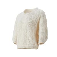 China Women's Crew Neck Puff Sleeve Short Sleeve Pullover Sweater Casual Knit for All Seasons for sale