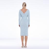 China Breathable Casual Long Sleeve Sweater Dress Knit Midi Dress for Autumn Winter for sale