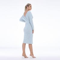 China Breathable Casual Long Sleeve Sweater Dress Knit Midi Dress for Autumn Winter for sale