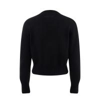 China Women's Floral Embroidery Cardigan with Anti-Pilling and 7GG Knitted Crew Neck Long Sleeve for sale