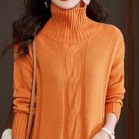 China Custom 7 GG Knitted Women's Sweater Dress with Anti-Wrinkle Turtleneck for Winter for sale
