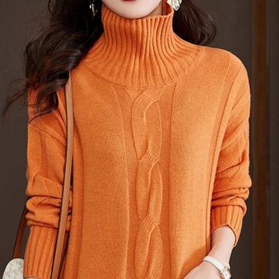China Custom 7 GG Knitted Women's Sweater Dress with Anti-Wrinkle Turtleneck for Winter for sale
