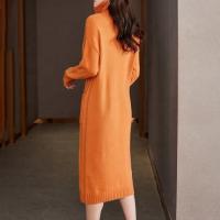 China Custom 7 GG Knitted Women's Sweater Dress with Anti-Wrinkle Turtleneck for Winter for sale