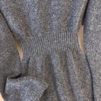 China Breathable Casual Long Sleeve Knit Dress - Women's Crew Neck Sweater Dress with Waist-slimming Design for sale
