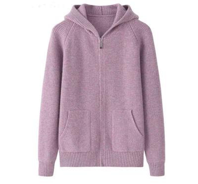 China Custom LOGO 100% Cashmere Anti-Wrinkle 12 GG Sweater Hoodie Long Sleeves Knit Hoodie for Women for sale