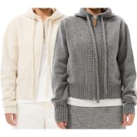 China Women's 100% Wool Zipper Closure Hoodie Cardigan Computer Knitted for Autumn for sale