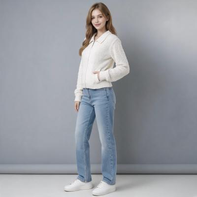 China Women's Slim Fit Breathable Wrinkle-resistant Computer Knitted Cardigan with Lapel Collar for sale