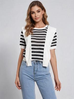 China Breathable 7G Computer Knitted Knit Top Women's Pullover with Shawl Detail for sale