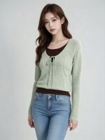 China 12G Computer Knitted Knit Top with Good Elasticity and Soft Texture for Women for sale