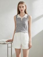 China 14G Gauge Computer Knitted Mulberry Silk Blend Knit Vest Pullover for Women for sale