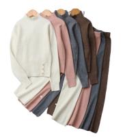 China Oversized Style Polyester Cotton Computer Knitted Suit for Teenage Girls Casual Boutique Wear for sale