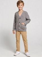 China Oversized Cotton Cardigan Soft Knitwear Sweater with V-Neck and Pockets for sale
