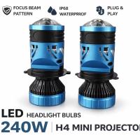 China 120W H4 Projector Lens LED Headlight Bulb 6500K White Aluminum Canbus 12V 24V Universal Auto Lighting System for Cars Truck for sale