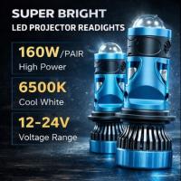 China 120W H4 Projector Lens LED Headlight Bulb 6500K White Aluminum Canbus 12V 24V Universal Auto Lighting System for Cars Truck for sale