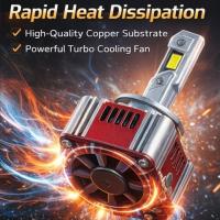 China New 90W 9000 Lumens 6000K Car/Truck LED Headlight Bulb D3S D8S Plug Play 12V Cooling Fan 2-Year Warranty OEM/ODM for sale