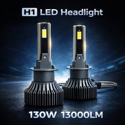 China New 130W 13000LM H1 LED Headlight Bulbs 6500K Auto Headlamp Long Lifespan Cooling Fan 12-24V Universal Fitment OEM/ODM for sale