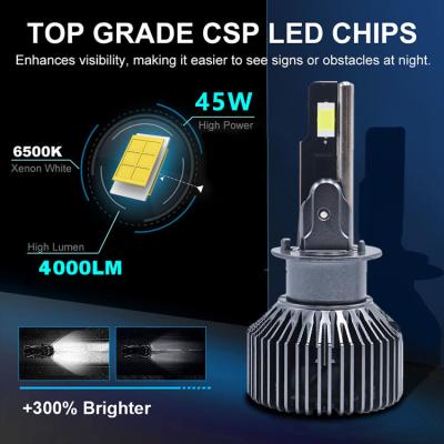 China New 100W Per Pair 10000LM 6500K H1 Aluminum Brass Car LED Headlight Bulb 12-24V Plug Play Universal Fitment 2-year Warranty for sale