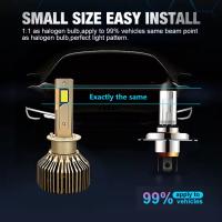China New Design White Color 6500K 200W 19000LM Full Capacity 12V/24V IP68 Waterproof LED Car Headlight Bulbs Universal Fitment for sale