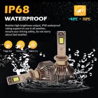 China New 300W 27000LM 6500K IP68 Waterproof Gold Universal Fitment 12V/24V LED Car Headlight Bulbs for H1 2-Years Warranty for sale