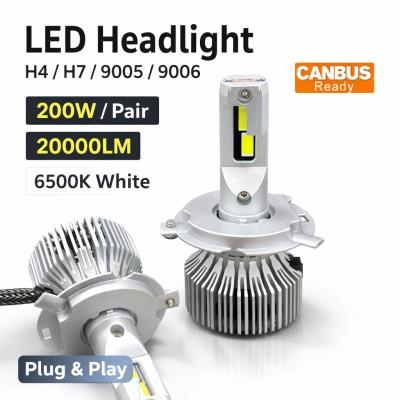China 100W High Power H4 LED Headlight Bulb 6500K White Aluminum Canbus 12V 24V Universal Auto Lighting System for Cars Truck for sale