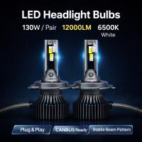 China New 130W 12000LM H4 LED Headlight Bulbs 6500K Auto Long Lifespan Advanced Cooling System 12-24V Universal Fitment OEM/ODM for sale