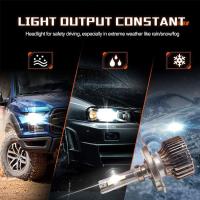 China New YOUCHESHI White Led Headlight 24V Universal Auto Lighting H4 Bulb 6500K 6600LM 120W Aluminum+Brass 24 Months Warranty for sale