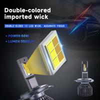 China New 70W H4 Auto Car LED Headlight Bulb Double Color Canbus Function 24V IP68 Waterproof Universal Fitment 6000K 2300LM 38LM/W for sale