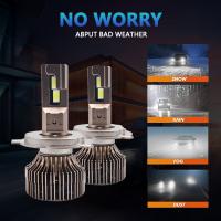 China Super High Power 200W 5000Lm White 6500K Aluminum+Brass LED Headlight H4 Auto Lighting Systems Car Truck 24V New for sale