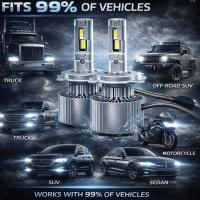 China 200W 14000LM New LED Headlight Bulb H4 6500K Car Headlamp High Brightness 12-24V Auto Light Silver Aluminum+Brass Universal OEM for sale