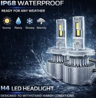 China 200W 14000LM New LED Headlight Bulb H4 6500K Car Headlamp High Brightness 12-24V Auto Light Silver Aluminum+Brass Universal OEM for sale