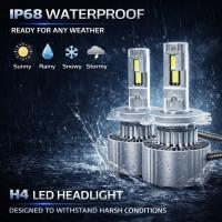 China 200W 20000LM New LED Headlight Bulb H4 6500K Car Headlamp High Brightness 12-24V Auto Aluminum+Brass Universal OEM 24 Months for sale