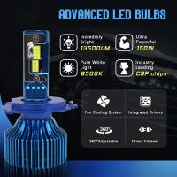 China New Design Gold Color 6500K 300W 20000LM Full Capacity 12V/24V IP68 Waterproof LED Car Headlight Bulbs for H4 Universal Fitment for sale