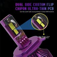 China New Design Purple Color 6500K 300W 20000LM IP68 Waterproof Universal Fitment 12V/24V LED Car Headlight Bulbs for H4 for sale