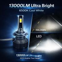 China 130W 13000LM H7 Car LED Headlight Bulbs 6500K New Long Lifespan Cooling Fan 12-24V Universal Fitment OEM/ODM for sale
